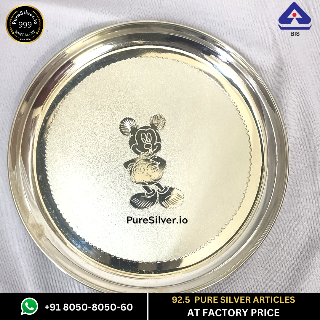 Resell: Pure Silver Plate - Nasta Silver Thali (6 to 12 inches / 100 g ...