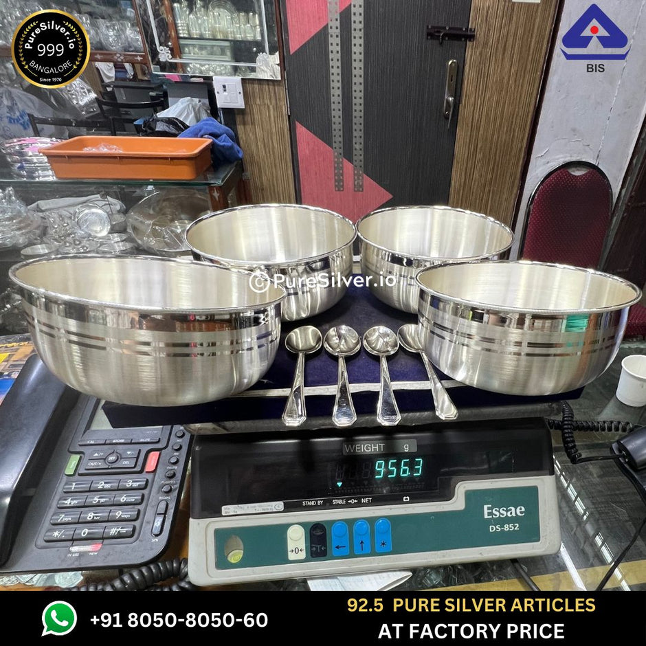 Buy Pure Silver Dinner Set Designs | Pure Silver Thali Set – PureSilver.io
