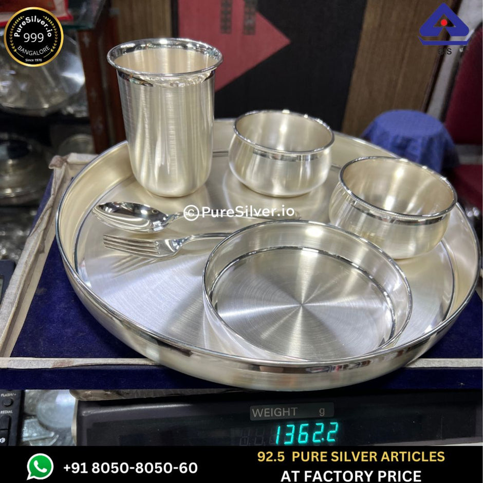 Buy Pure Silver Dinner Set Designs | Pure Silver Thali Set – PureSilver.io
