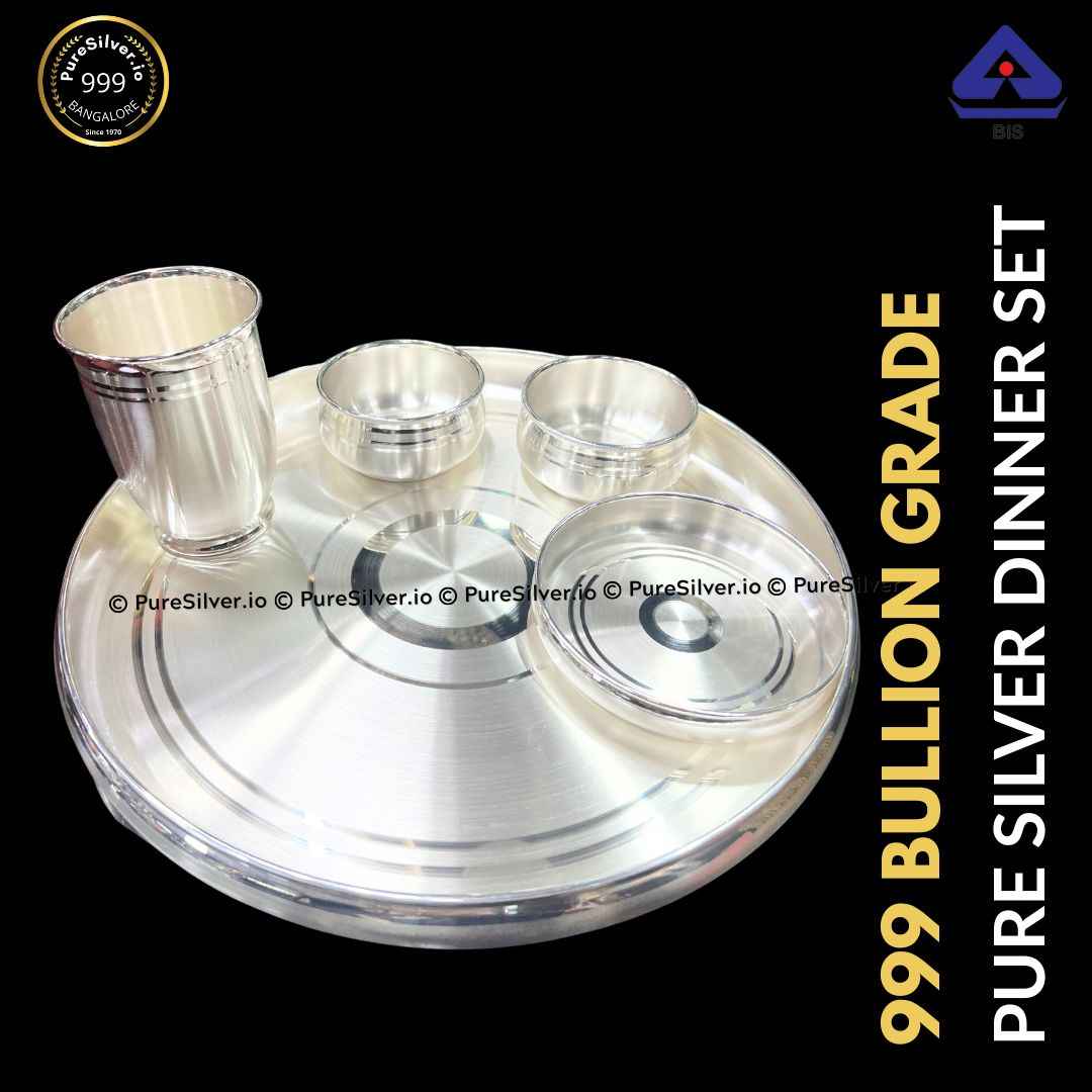 999 Purity Silver Dinner Set (5 Pcs) | 990 BIS Hallmark – PureSilver.io