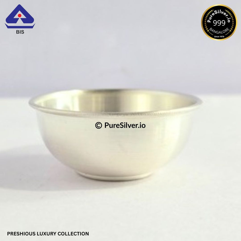 925 Silver Bowl - 2.7 inches (W) 1.5 inches (H) ~22 grams DELHI PATTERN ...